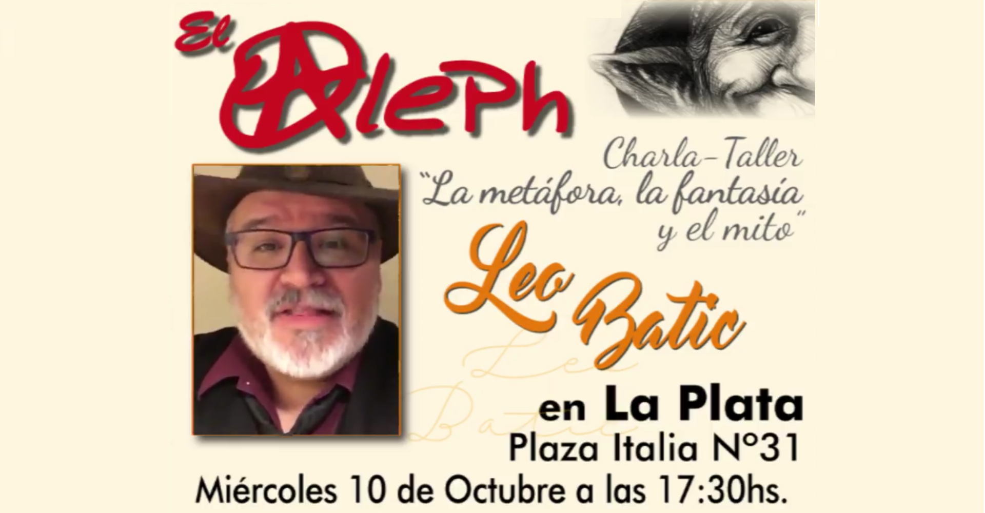 Leo Batic en el Ciclo de Charlas de El Aleph La Plata – Transeúntes